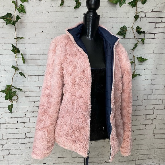 Me Jane | Jackets & Coats | Me Jane Reversible Puffer Faux Fur Jacket ...